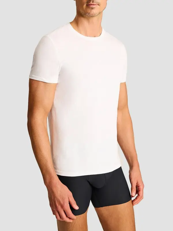 Commando Premier Stretch-cotton Crewneck Undershirt - White