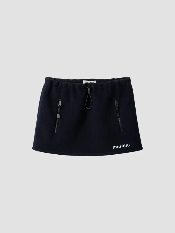 Miu Miu Fleece Miniskirt - Blue
