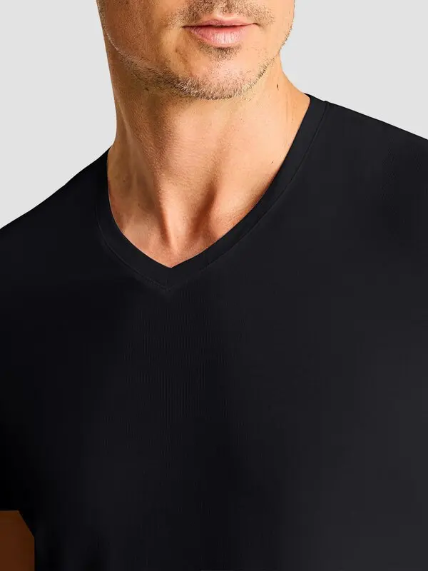 Commando Premier Stretch-cotton V-neck Undershirt - Black