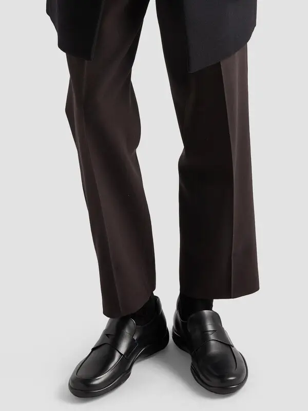 Prada Toblach Leather Loafers