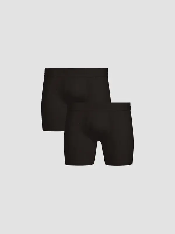 Commando Premier 2-pack Stretch-cotton Boxer Brief Set - Black