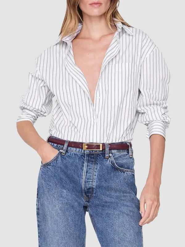 ANINE BING Scott Striped Cotton Shirt