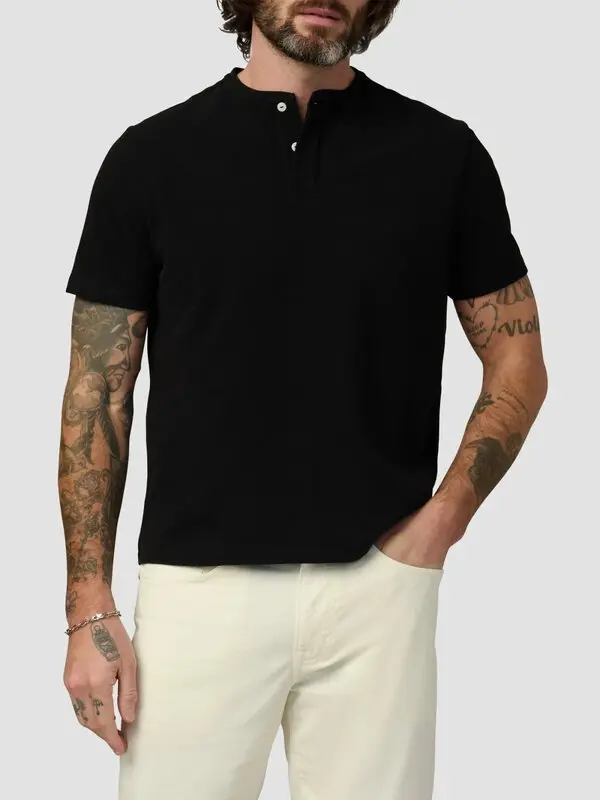 Joe's Jeans Modern Pique Henley Shirt - Black