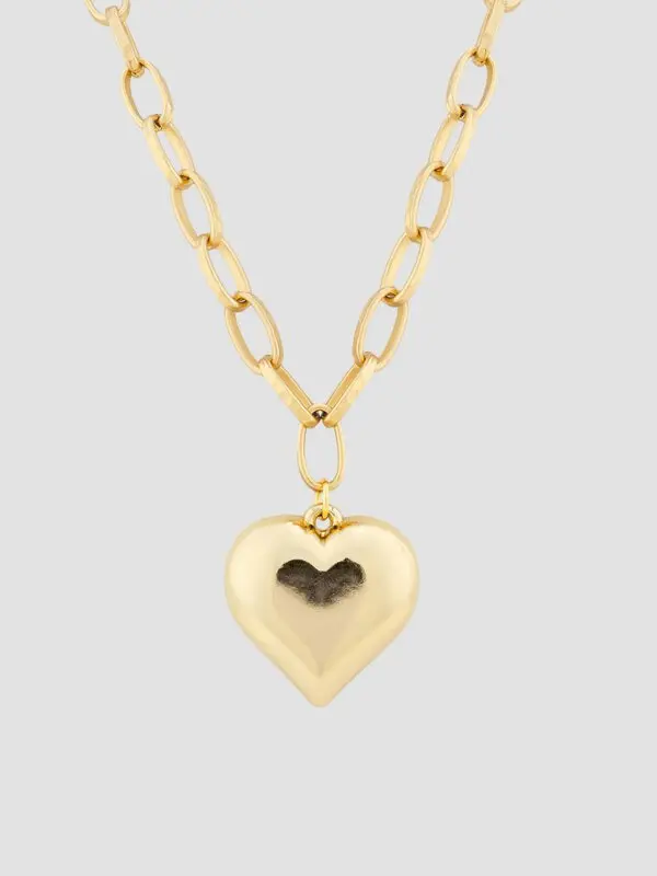 KENNETH JAY LANE 22k--plated Puffy Heart Pendant Necklace
