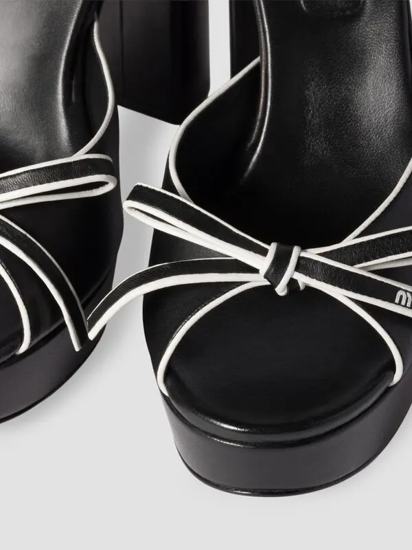 Miu Miu Nappa Leather Platform Sandals