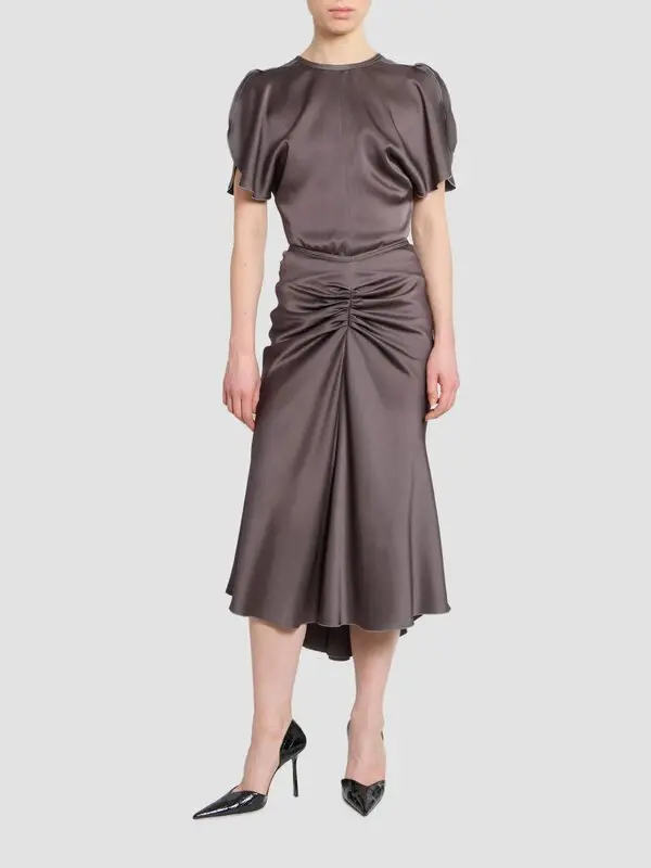 Victoria Beckham Satin Draped Top