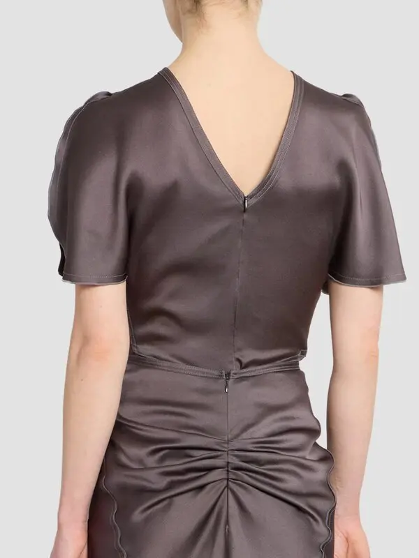 Victoria Beckham Satin Draped Top