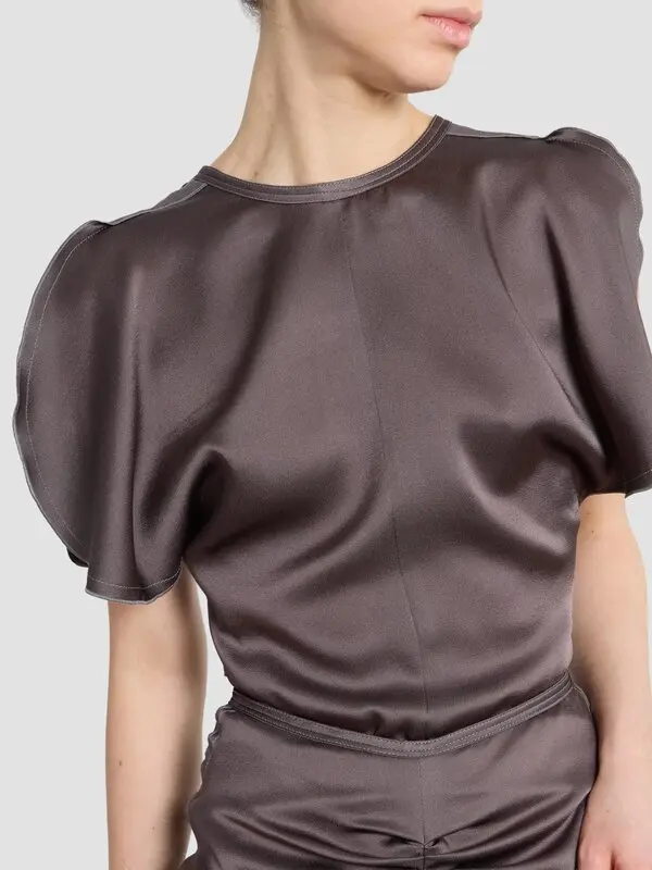 Victoria Beckham Satin Draped Top
