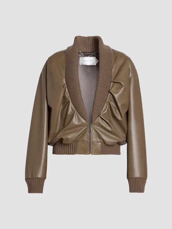 Victoria Beckham Leather Bomber Jacket