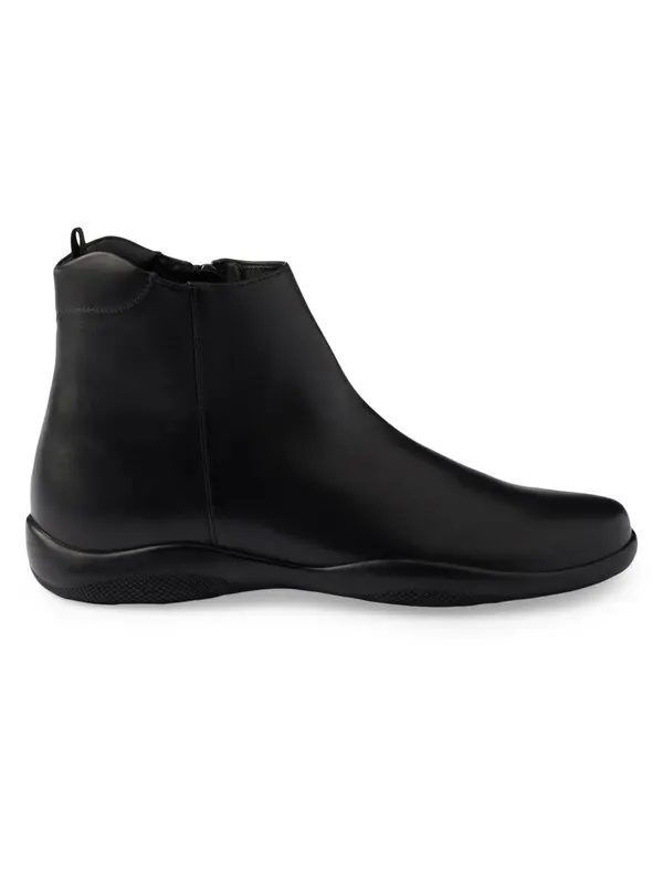 Prada Toblach Leather Ankle Boots