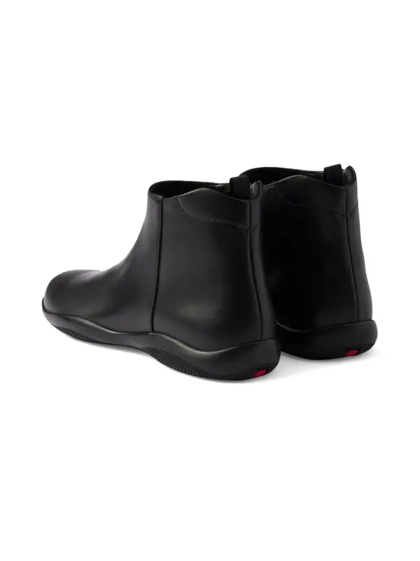 Prada Toblach Leather Ankle Boots