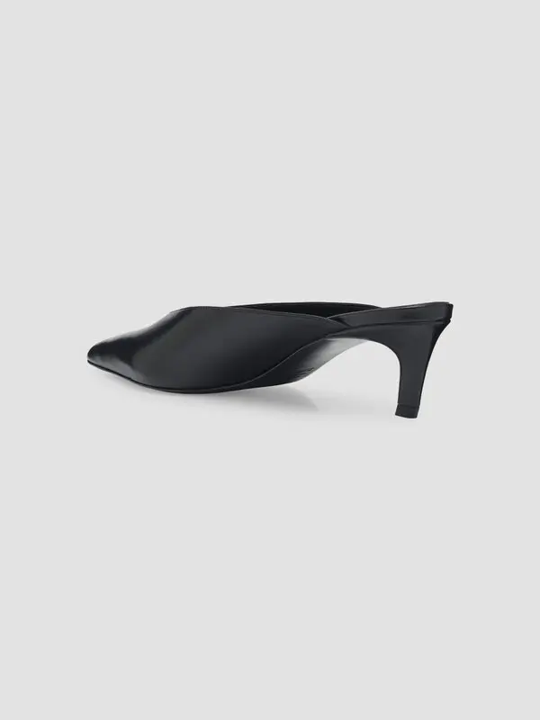 Schutz Loren Mid 90mm Leather Stiletto Mules