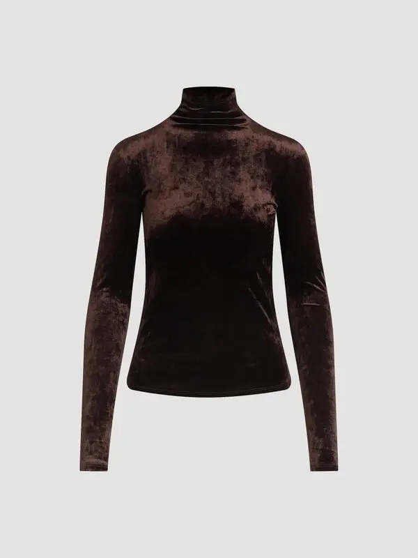 Joe's Jeans The Tony Turtleneck Velvet Long-sleeve Top