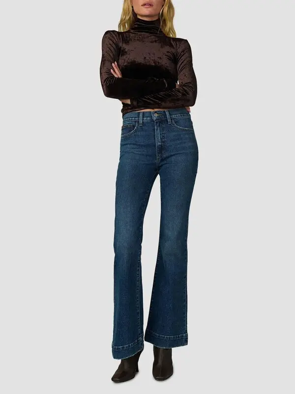 Joe's Jeans The Tony Turtleneck Velvet Long-sleeve Top