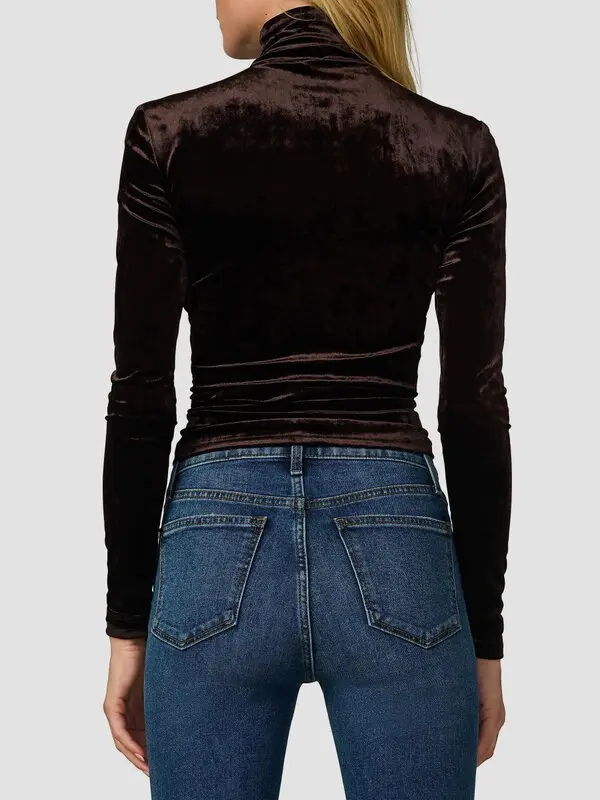 Joe's Jeans The Tony Turtleneck Velvet Long-sleeve Top