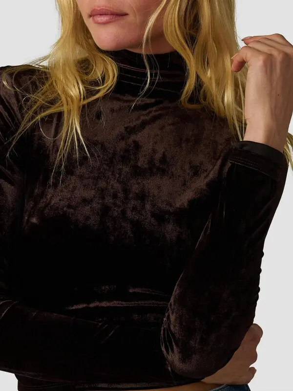 Joe's Jeans The Tony Turtleneck Velvet Long-sleeve Top