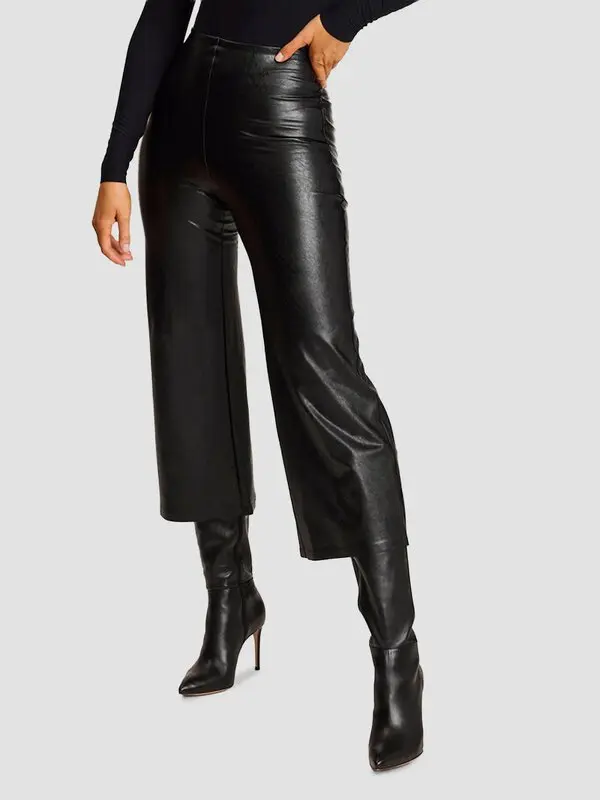 Commando Faux-leather Cropped Wide-leg Pants