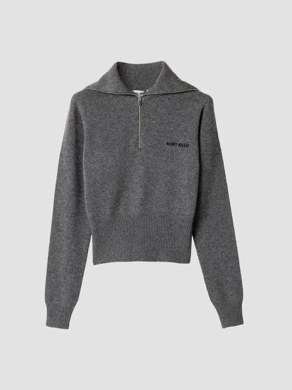 Miu Miu Cashmere Half-zipper Sweater