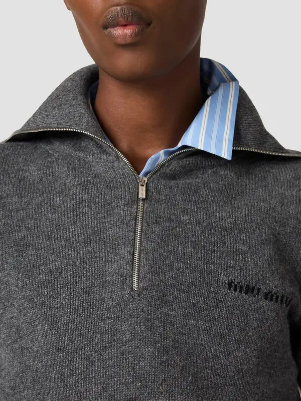 Miu Miu Cashmere Half-zipper Sweater