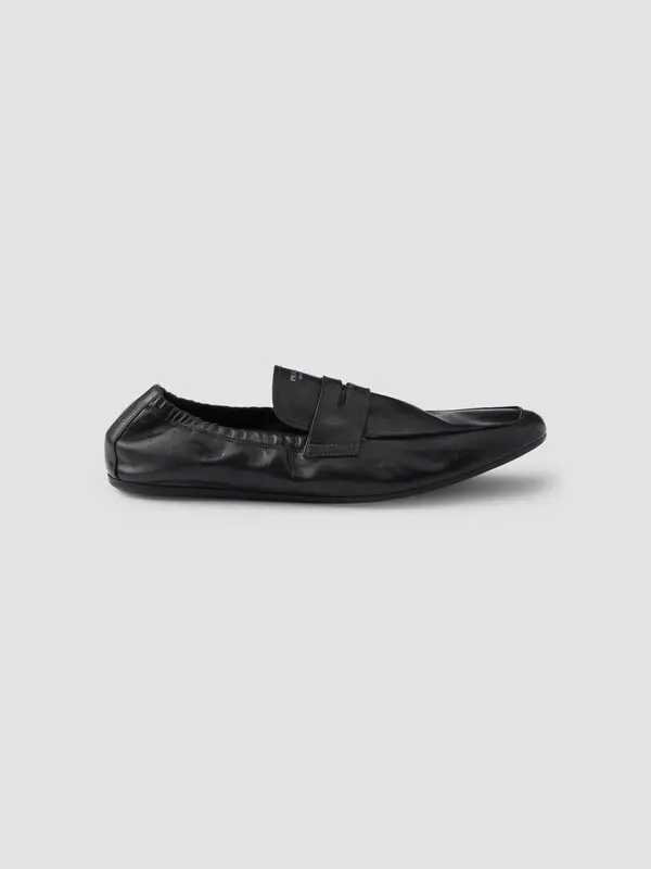 Prada Shuffle Antiqued Leather Loafers - Black