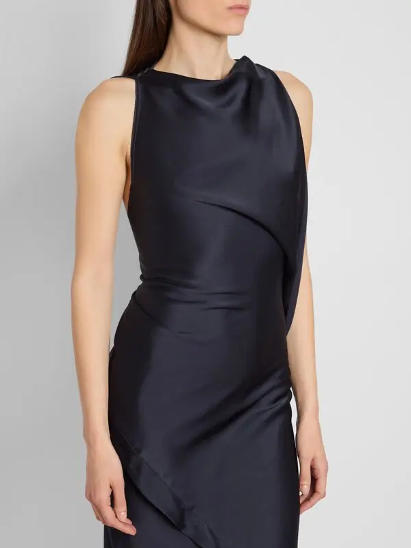 Victoria Beckham Kyra Satin Asymmetric Midi Dress
