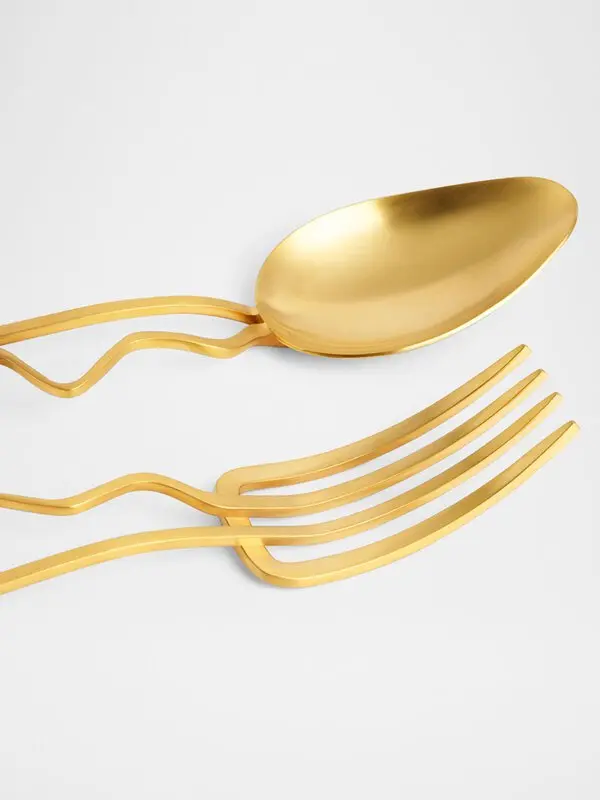 L'Objet Spirale 2-piece 24k--plated Serving Set