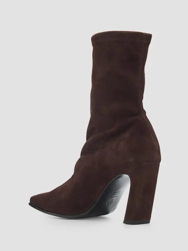STUART WEITZMAN Stassi 85mm Stretch Booties - Midnight Espresso