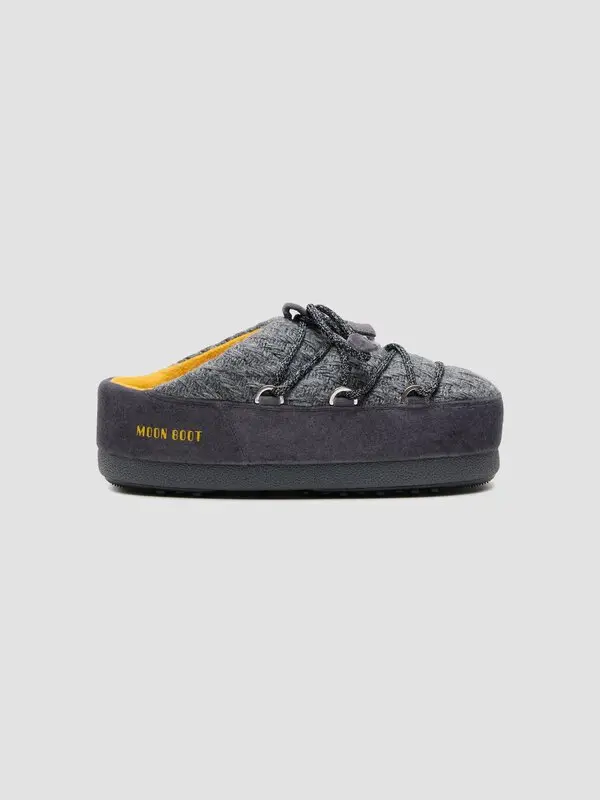 Moon Boot Mb X Guest In Residence Evx Chalet Knit & Suede Mules - Grey