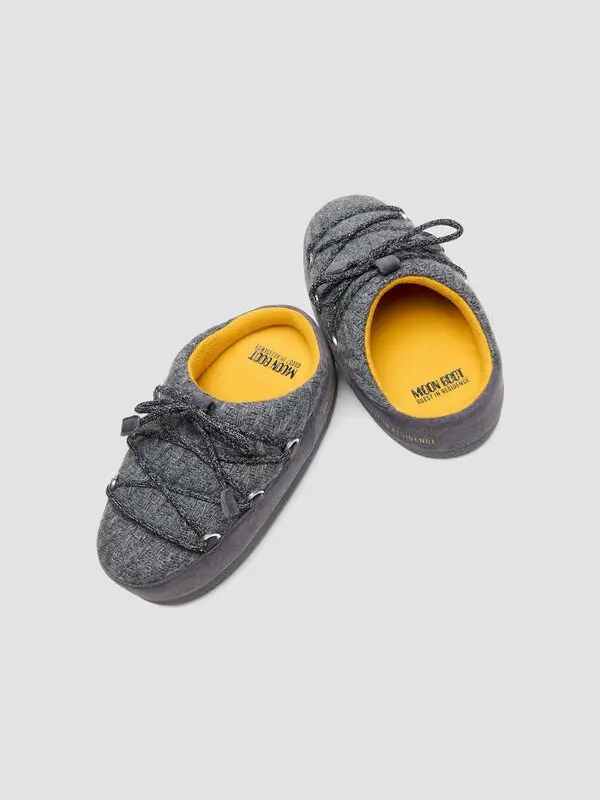 Moon Boot Mb X Guest In Residence Evx Chalet Knit & Suede Mules - Grey