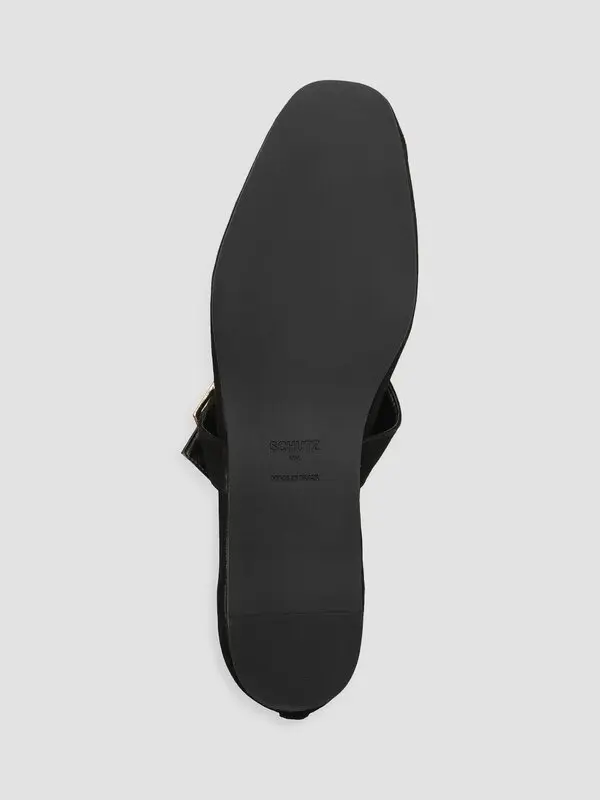 Schutz Vick Suede Ballerina Flats - Black