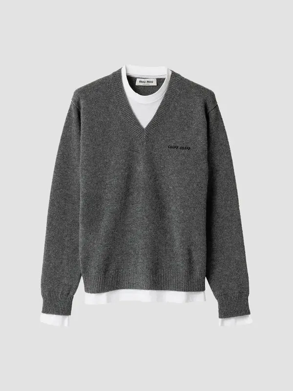 Miu Miu Cashmere V-neck Sweater