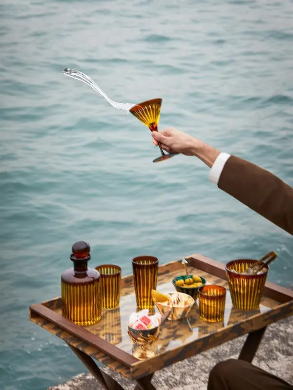 L'Objet Prism Glass Decanter - Amber