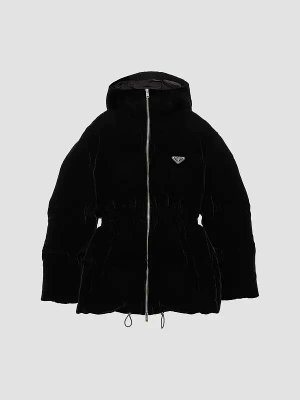 Prada Velvet Down Jacket - Black