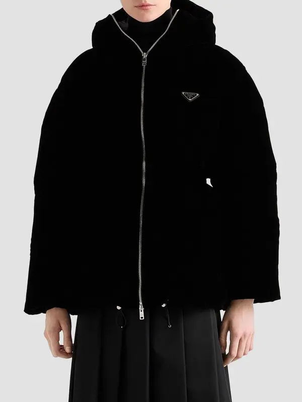 Prada Velvet Down Jacket - Black