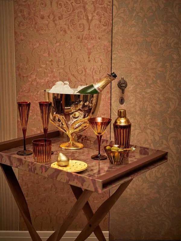 L'Objet Prism 3-piece Glass Cocktail Set - Amber