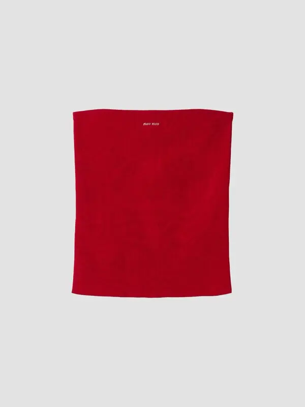 Miu Miu Cotton Knit Tube Top - Red