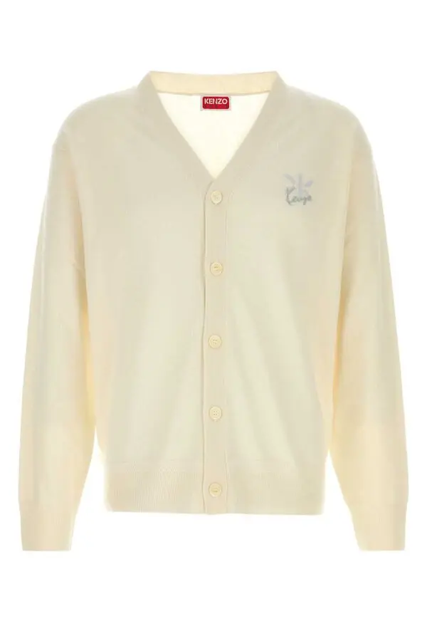 Kenzo Cream Wool Blend Cardigan