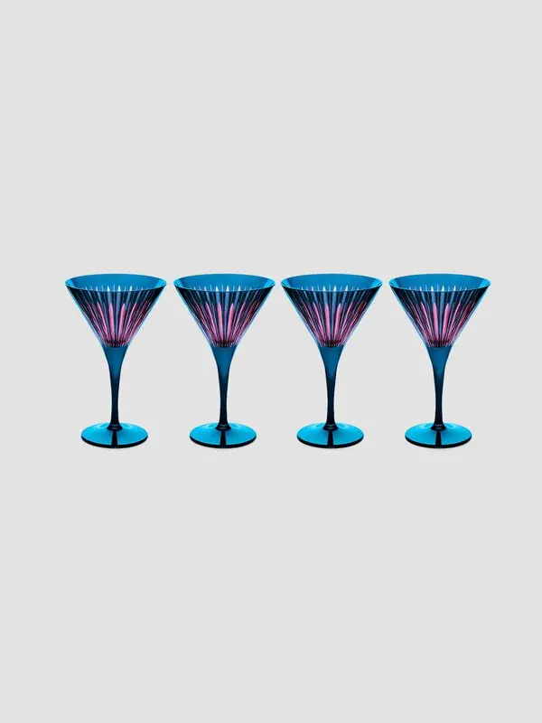 L'Objet Prism 4-piece Martini Glass Set - Blue