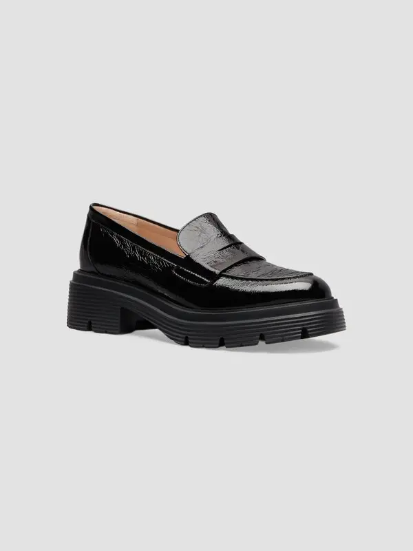 STUART WEITZMAN Hudson Lite Patent Leather Penny Loafers