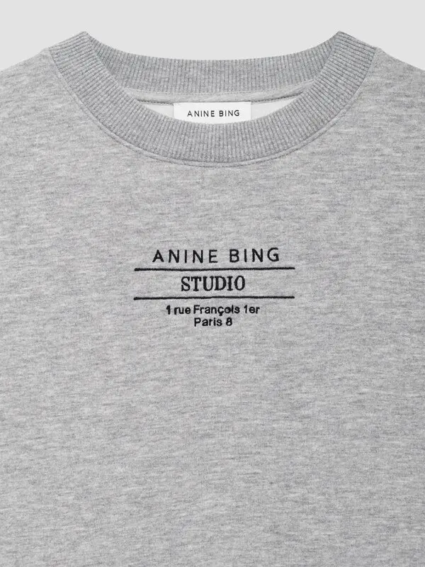 ANINE BING Miles Studio Cotton-blend Sweatshirt