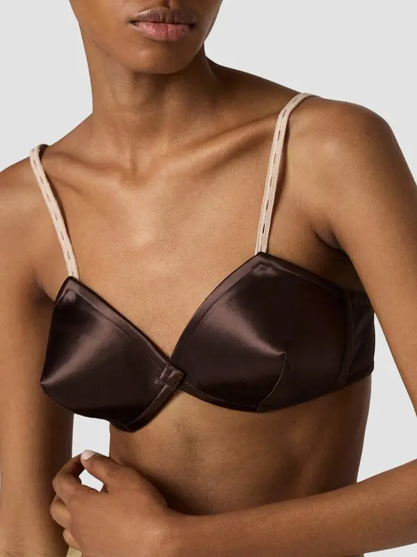 Miu Miu Satin Bra Top - Brown