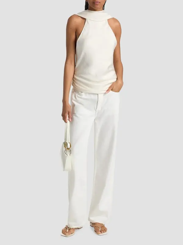 Simkhai Samira Satin Cape Top - Ivory