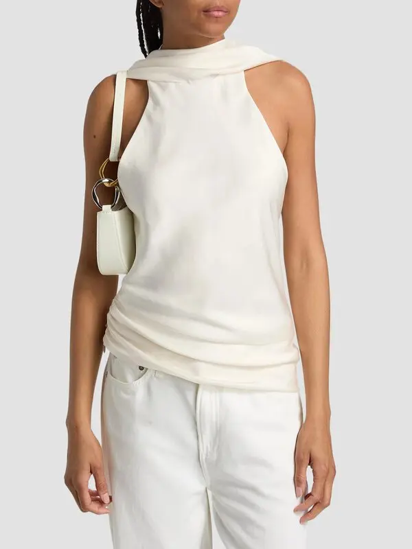 Simkhai Samira Satin Cape Top - Ivory