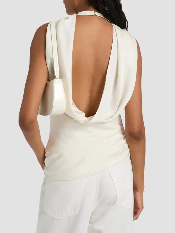 Simkhai Samira Satin Cape Top - Ivory