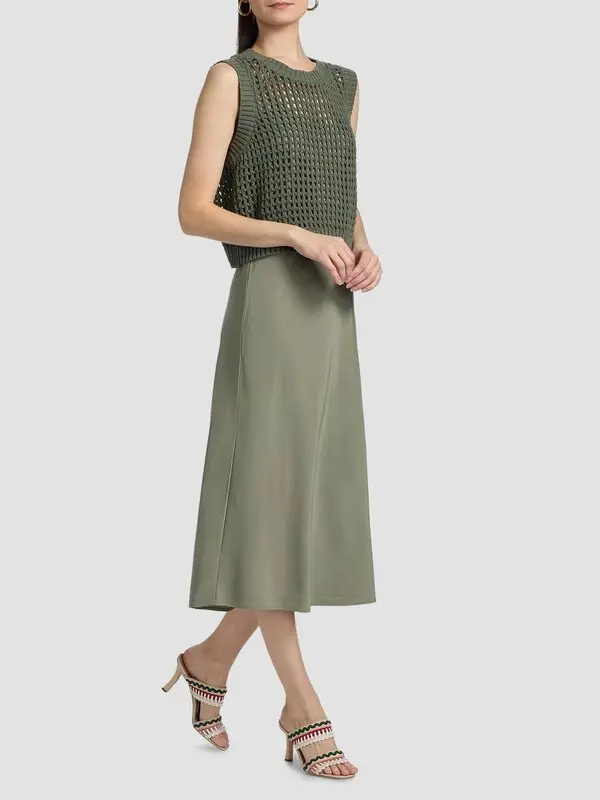 DH New York Mixed-media Cotton Midi-dress - Willow
