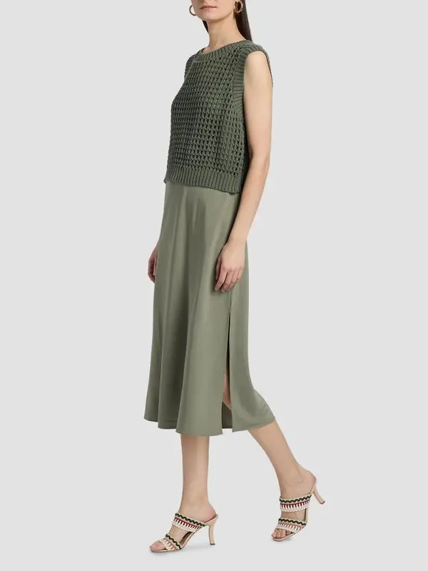 DH New York Mixed-media Cotton Midi-dress - Willow