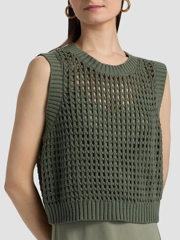 DH New York Mixed-media Cotton Midi-dress - Willow