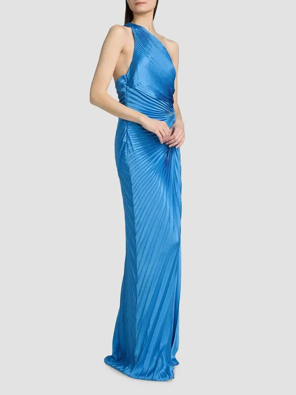 A.L.C. Lara Pleated One-shoulder Gown
