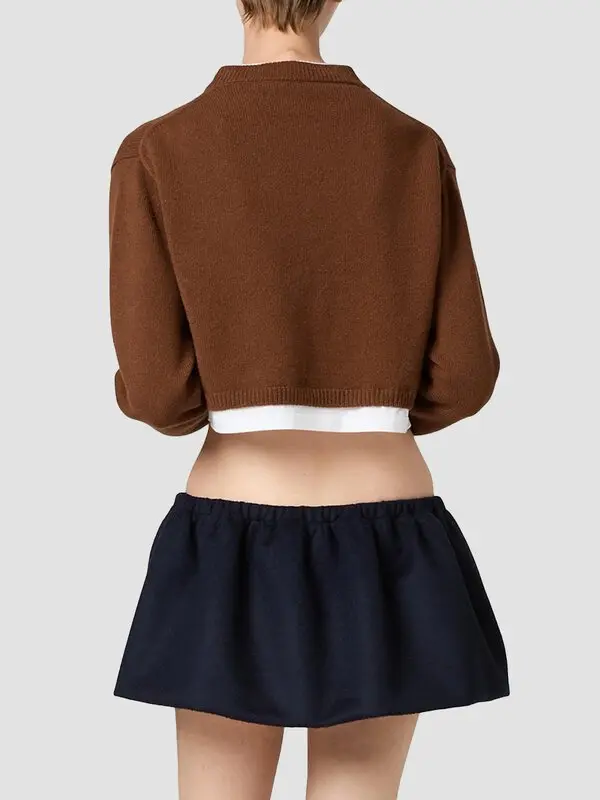 Miu Miu Cropped Cashmere V-neck Sweater
