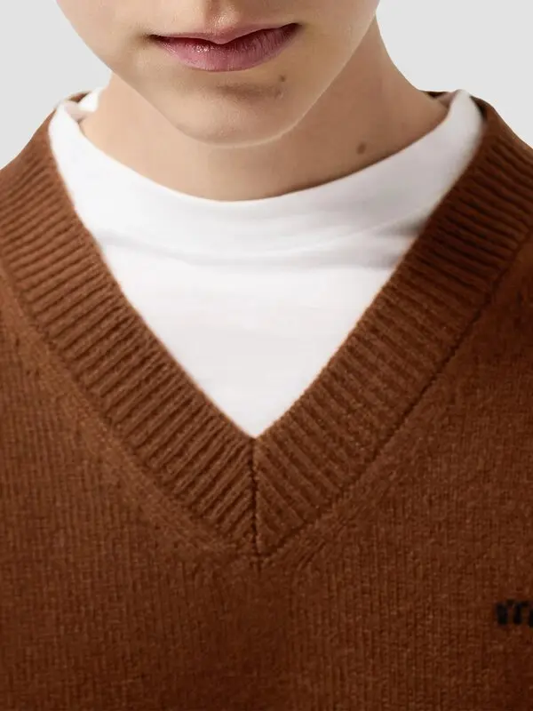 Miu Miu Cropped Cashmere V-neck Sweater